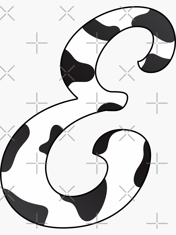 "Cow E Print alphabet Transparent Letter Sticker." Sticker by ...