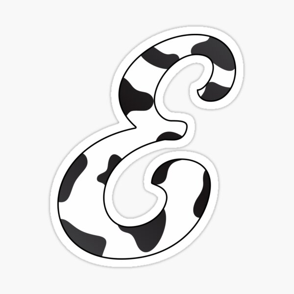 "Cow E Print alphabet Transparent Letter Sticker." Sticker by ...