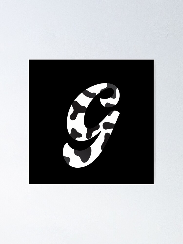 " Cow G Print alphabet Transparent Letter Sticker." Poster by ...