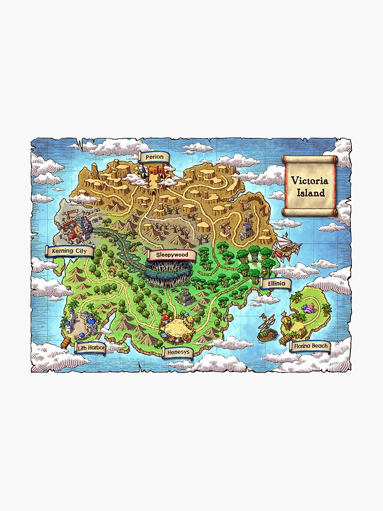 "Maplestory Map" Sticker for Sale by lindsay729 | Redbubble