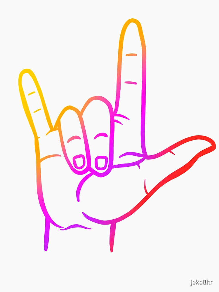 "ASL - I Love You Sign - Sunset Ombre" T-shirt for Sale by jekel1hr ...