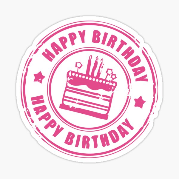 "Happy Birthday pink" Sticker for Sale by fil00 | Redbubble