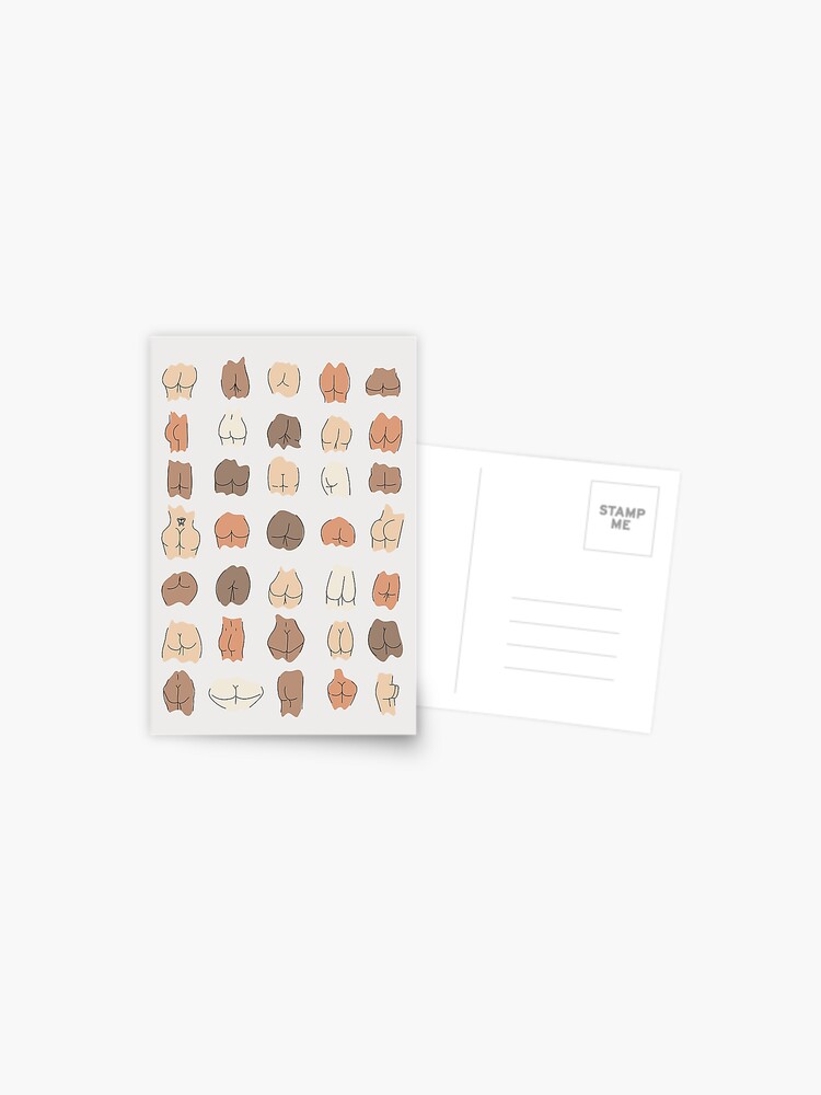 "Beautiful Bums - Colour Butts - Shapes and Sizes" Postcard for Sale by ...