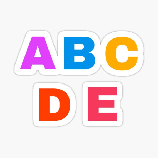 "Albhabets ABCDE" Sticker for Sale by Arundhati1-123 | Redbubble