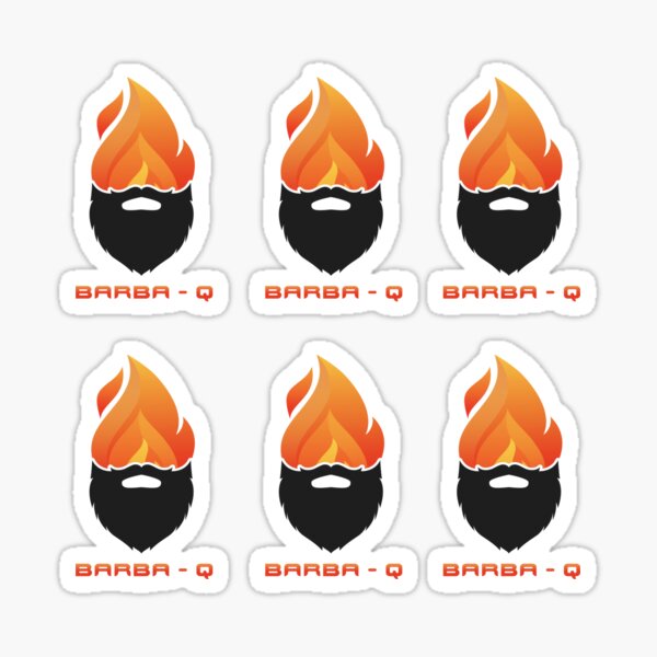 "BARBA Q LOGO BBQ Sticker Pack" Sticker for Sale by AndApArt | Redbubble