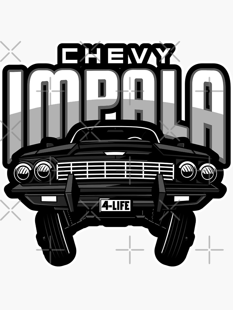 "Chevy Impala" Sticker for Sale by 89129graphics | Redbubble