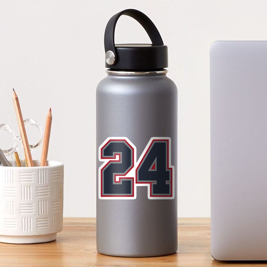 "24 Navy Grey Red Sports Number Twenty-Four" Sticker for Sale by ...