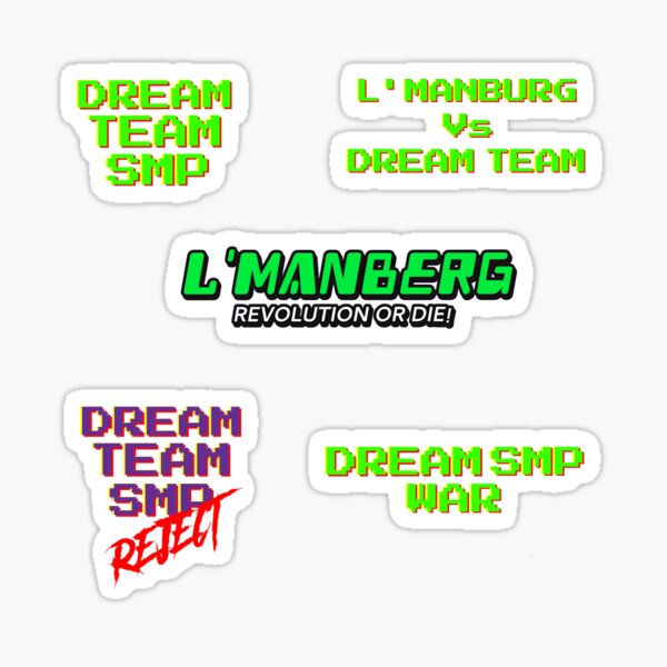 "Dream SMP, Dream Team Stickers, L'Manburg Stickers,L'Manberg Stickers ...
