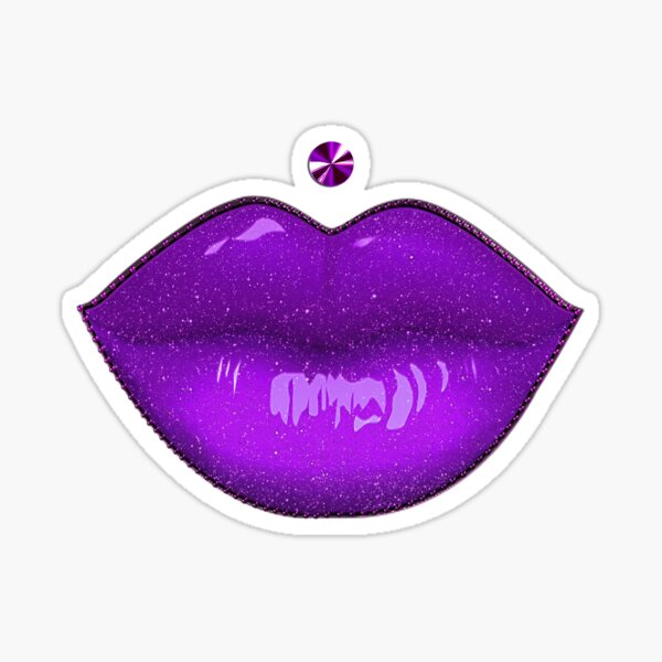 "Purple Lipstick Makeup Lolita Pout Glamor Girls" Sticker for Sale by ...
