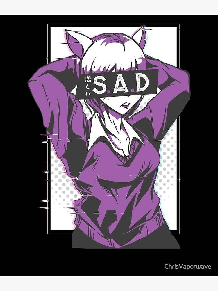 "Sad E-Girl Vaporwave edgy Manga sad E-Girl Grunge Neko-Girl" Art Print ...