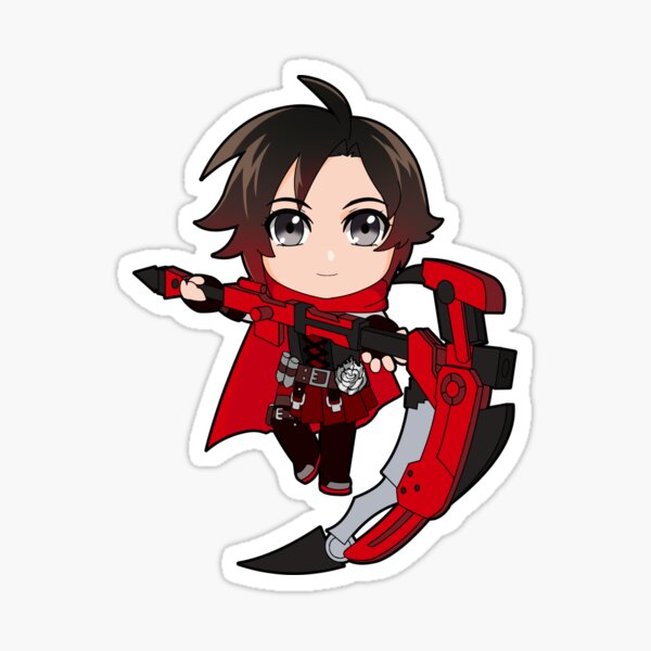 "RWBY Chibi Ruby Rose" Sticker by nononsensei | Redbubble