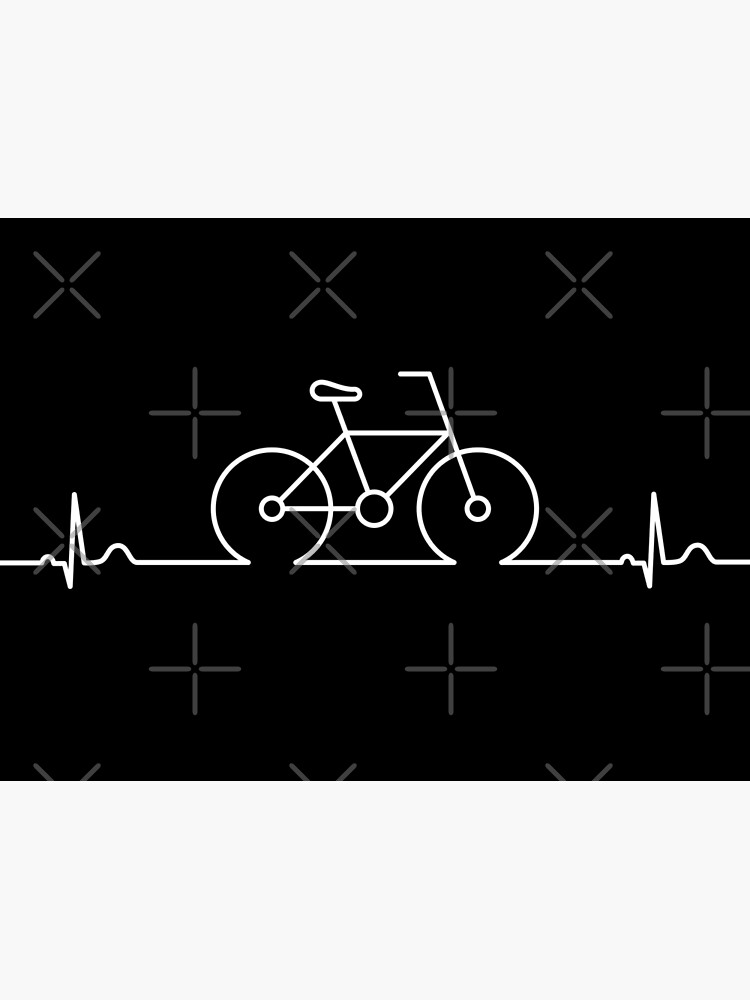 "Bicycle with heart beat line, ekg." Poster for Sale by TashaVector ...