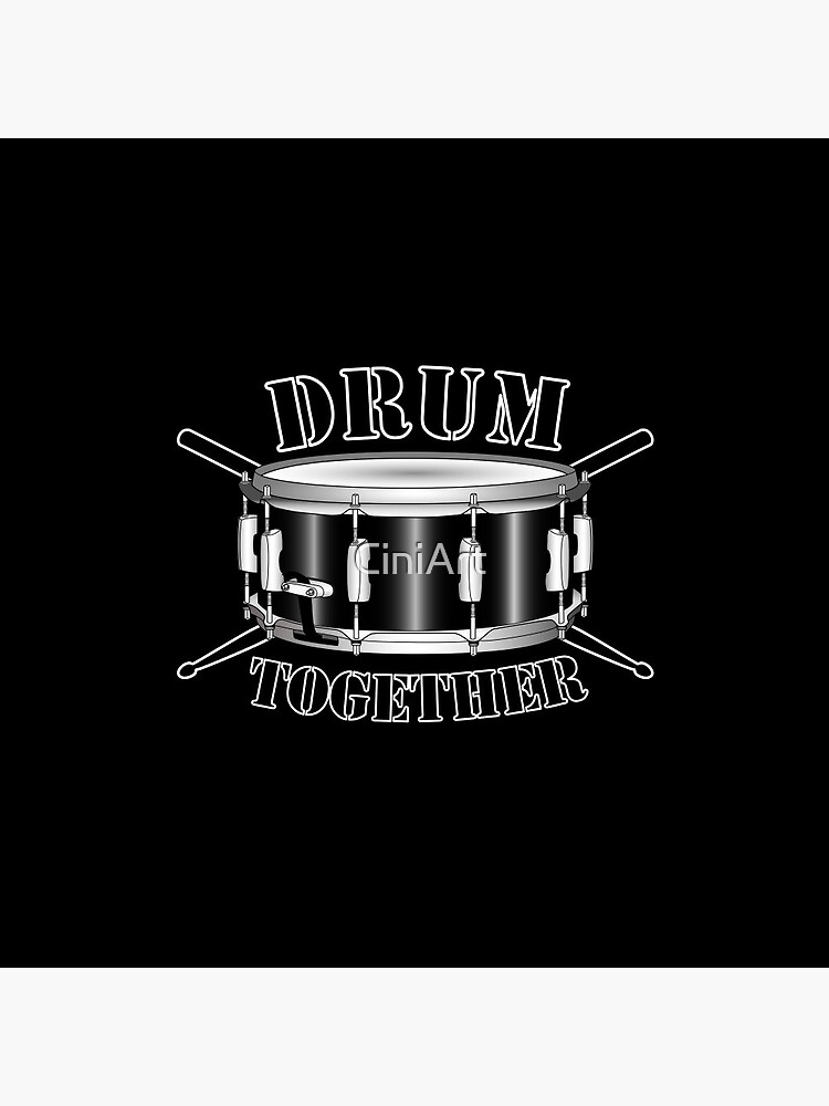 "Drum together text snare drum and sticks for drummers" Pin by CiniArt ...