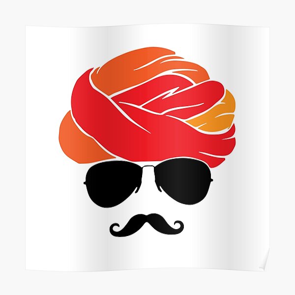 "rajasthani man with pagdi" Poster by MallsD | Redbubble