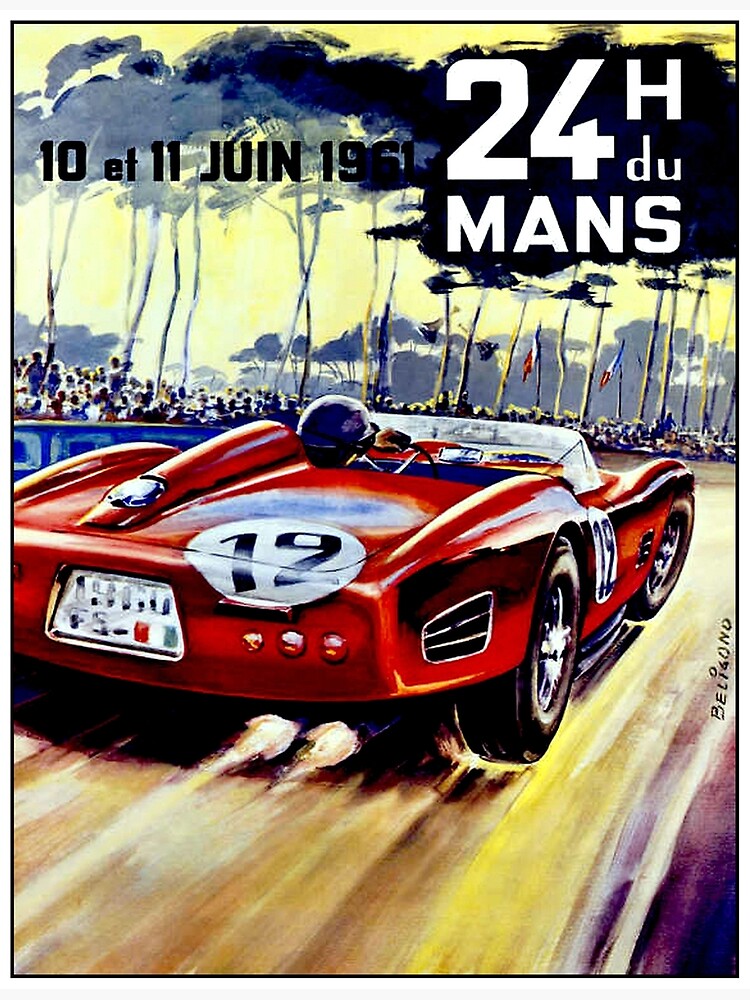 "DU MANS; Vintage Auto Racing Advertising Print" Poster for Sale by ...