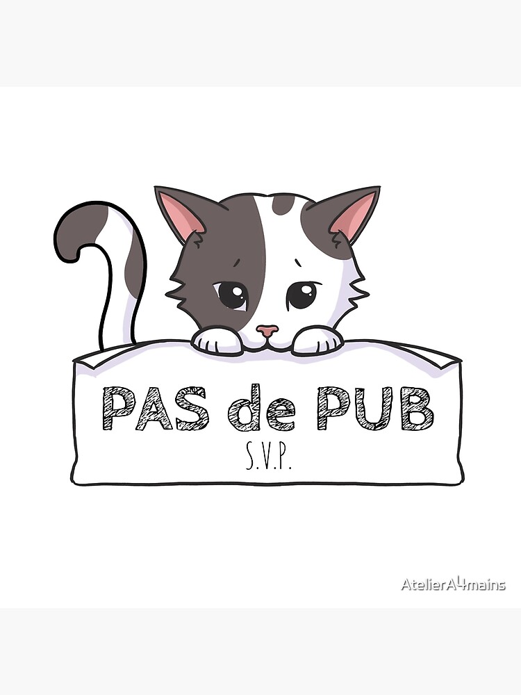 No ads please, letterbox sticker with kitten. Premium Matte Vertical ...