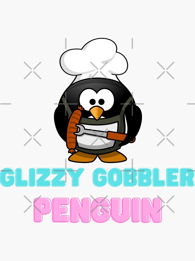 " Glizzy Gobbler Penguin" Sticker for Sale by tsiby | Redbubble