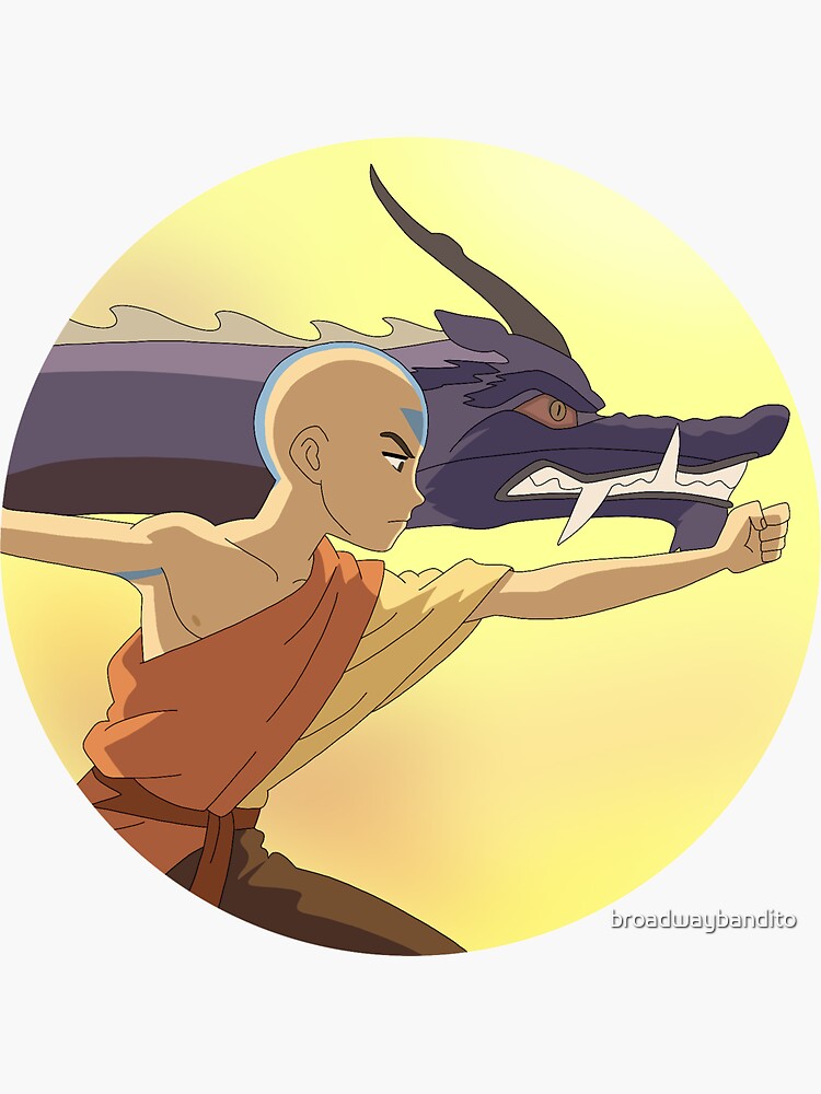 "Aang Dancing Dragon - Avatar: The Last Airbender" Sticker for Sale by ...