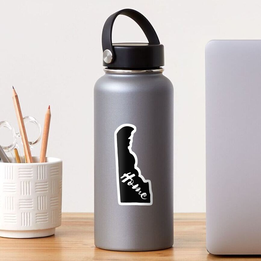 "Delaware Cursive Home State Outline" Sticker for Sale by KARAKATE ...