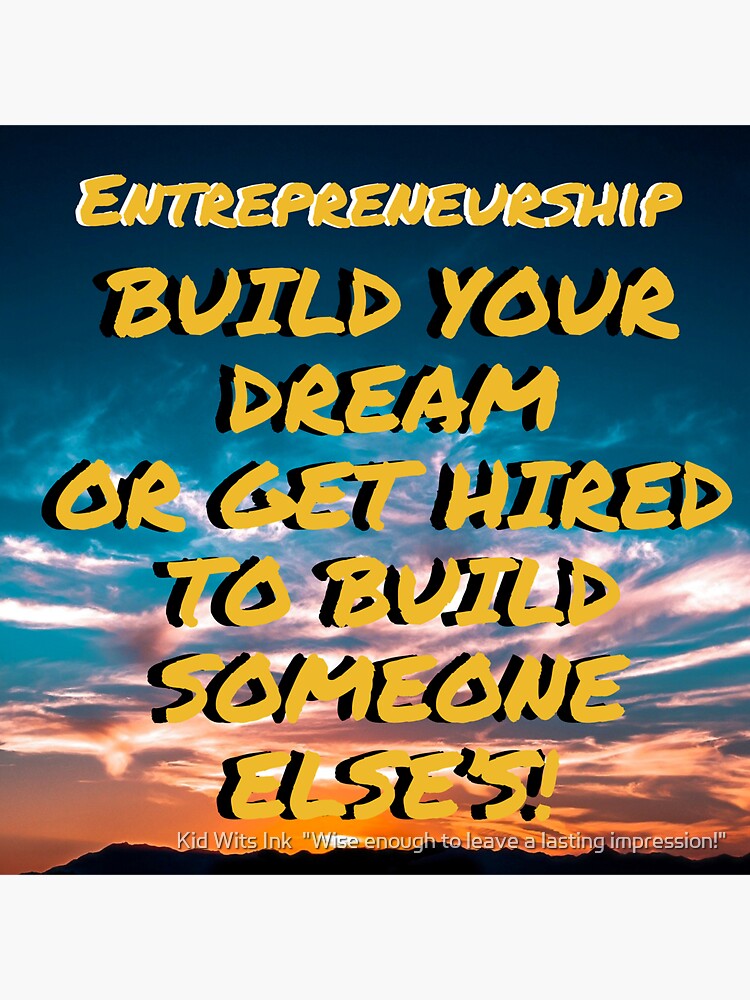 "Entrepreneurship" Sticker by Davepasq | Redbubble