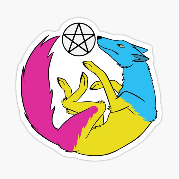 "Pan pentacle wolf " Sticker by Blackoutsentine | Redbubble