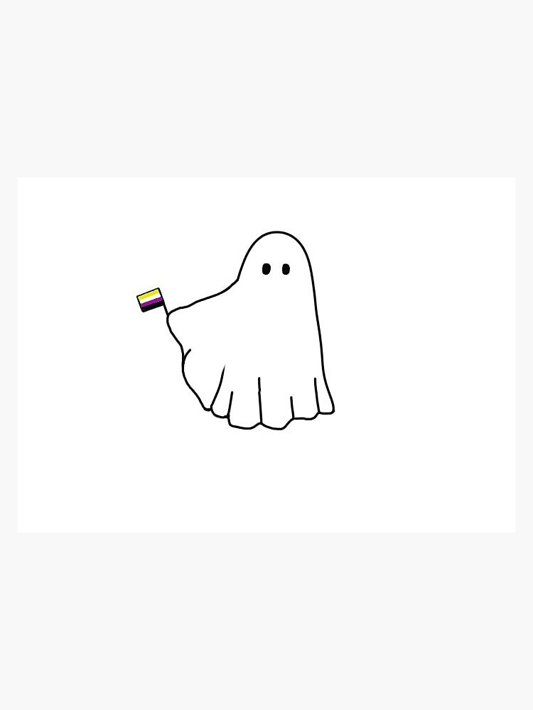 "Proud & Non-Binary Ghost" Sticker for Sale by ArtemisRising | Redbubble