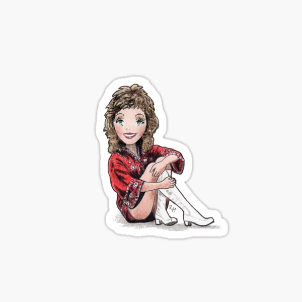 "Red short dress white boots girl sitting" Sticker by KateMakStudio ...