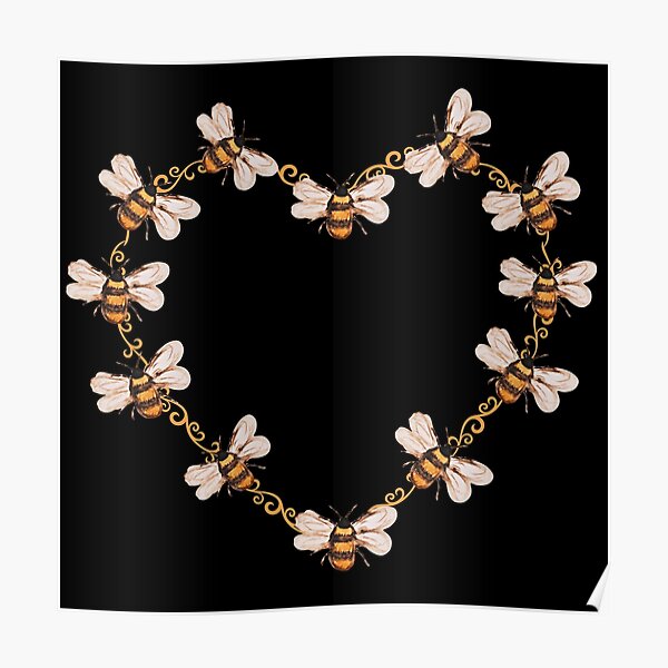 "Bumblebee heart sweet" Poster for Sale by Feyart | Redbubble