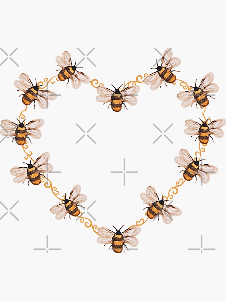 "Bumblebee heart sweet" Sticker for Sale by Feyart | Redbubble