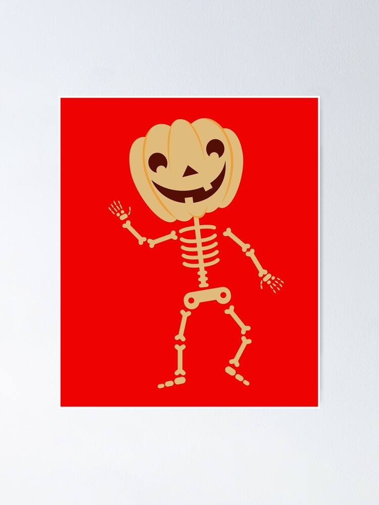 "Funny Skeleton Face Pumpkin September Birthday " Poster by NAJIBOSS ...
