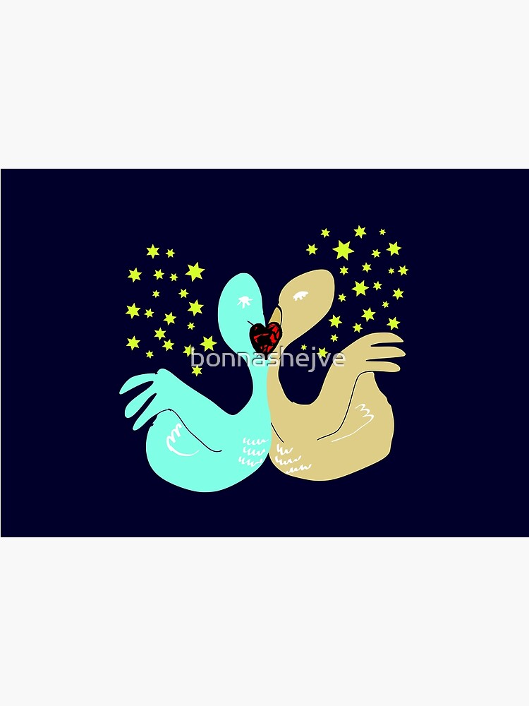 "Two doves are kissing at night" Poster by bonnashejve | Redbubble