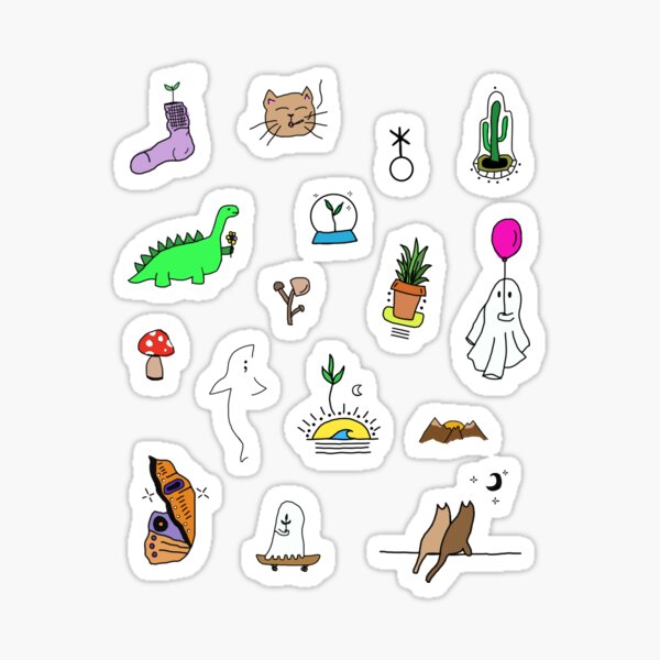 "Colored Doodles Flash Sheet" Sticker for Sale by dontflashtash | Redbubble