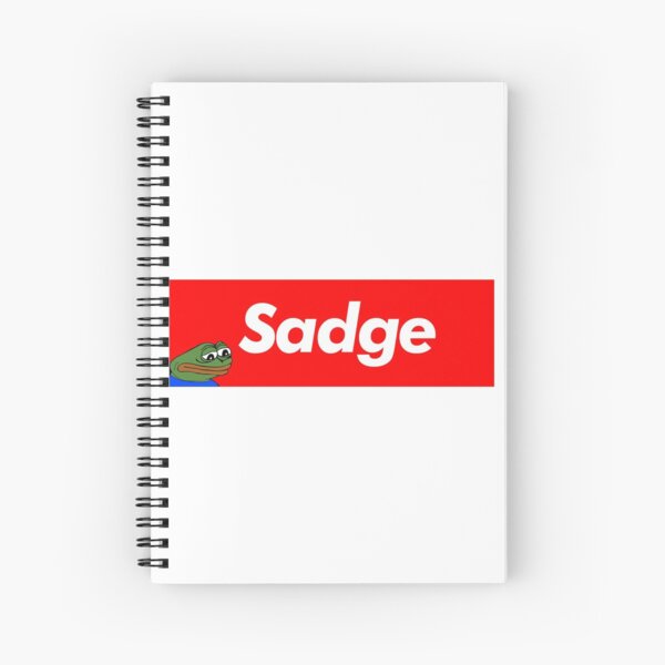 "Sadge FeelsBadMan Peepo Red Box Twitch Meme" Spiral Notebook for Sale ...