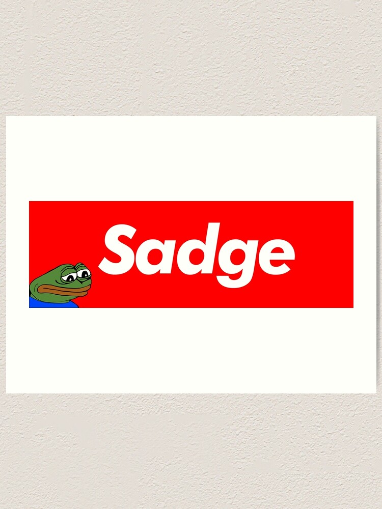 "Sadge FeelsBadMan Peepo Red Box Twitch Meme" Art Print for Sale by ...