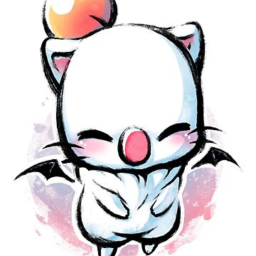 "Moogle watercolor - Final Fantasy Creature // Cute Summon // Cloud ff7 ...
