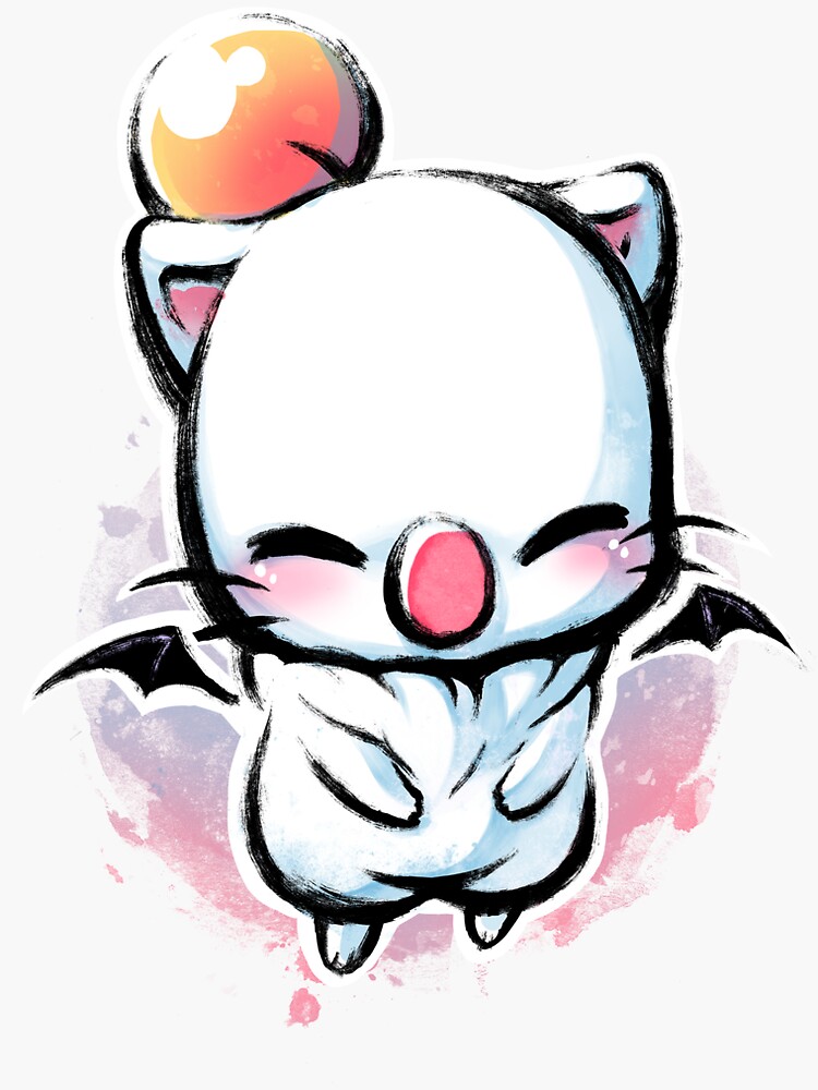 "Moogle watercolor - Final Fantasy Creature // Cute Summon // Cloud ff7 ...