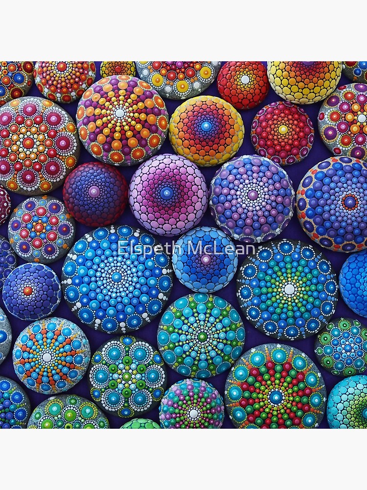 "Rainbow Mandala Stone Collection" Poster for Sale by ElspethMcLean ...