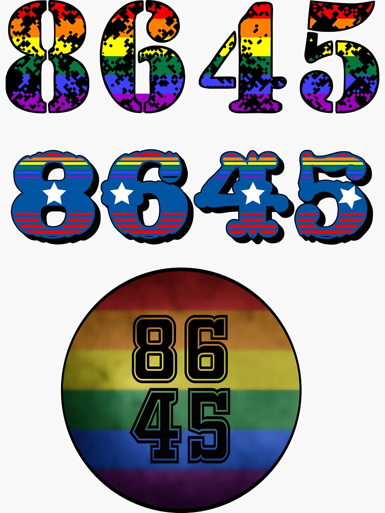 "8645 Anti Trump Bumper Sticker Pack Gay Pride 3 Stickers Die Cut ...