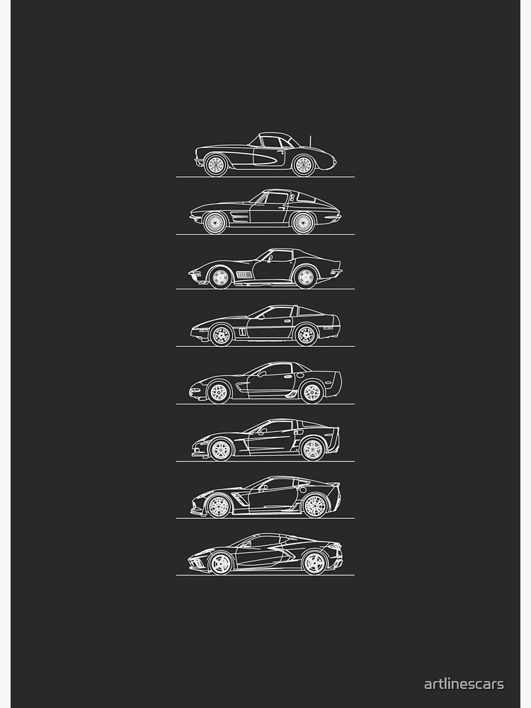 "Chevolet Corvette Evolution" Poster for Sale by artlinescars | Redbubble
