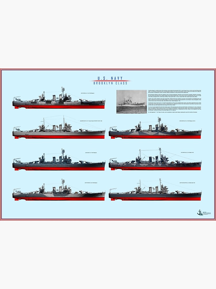 "Brooklyn class cruisers" Framed Art Print for Sale by TheCollectioner ...