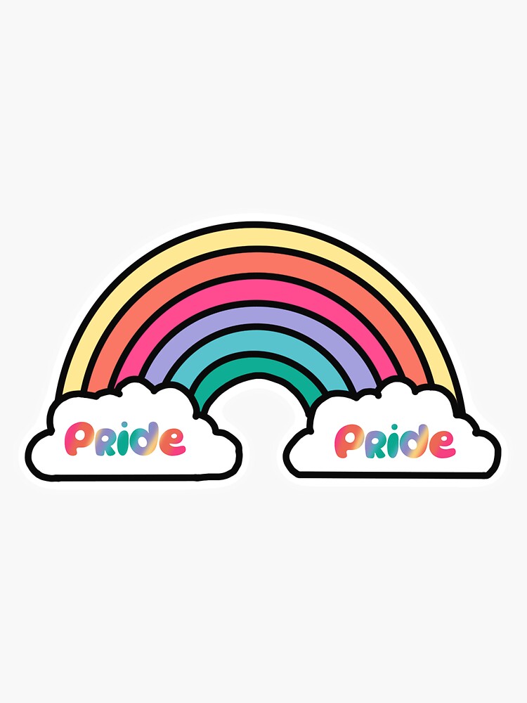 "Pride rainbow sticker" Sticker by SmileyStickz | Redbubble