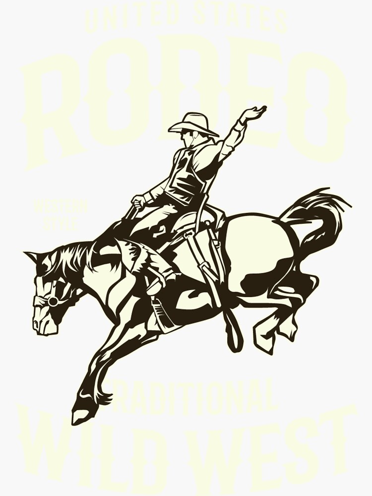 "Rodeo of Wild West" Sticker for Sale by rbtee8 | Redbubble