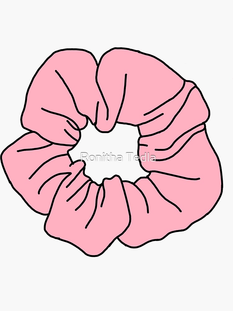 "Cute Light Pink Scrunchie " Sticker for Sale by ronithatedla | Redbubble