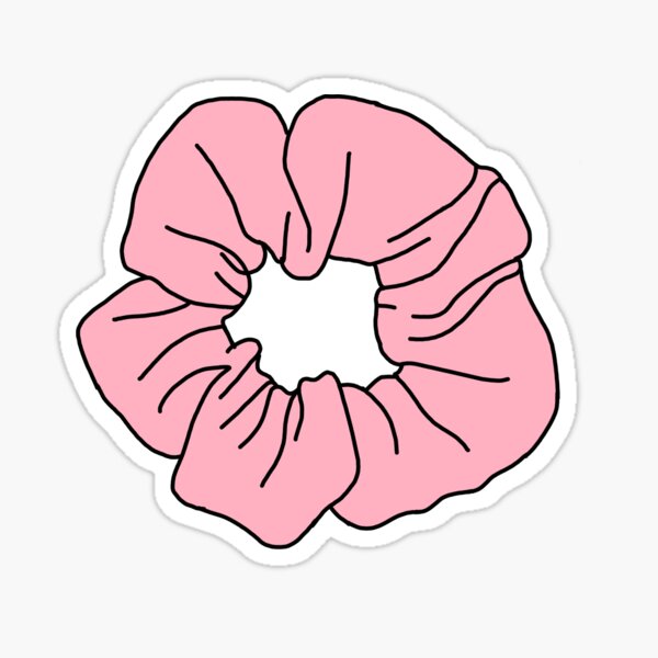 "Cute Light Pink Scrunchie " Sticker for Sale by ronithatedla | Redbubble