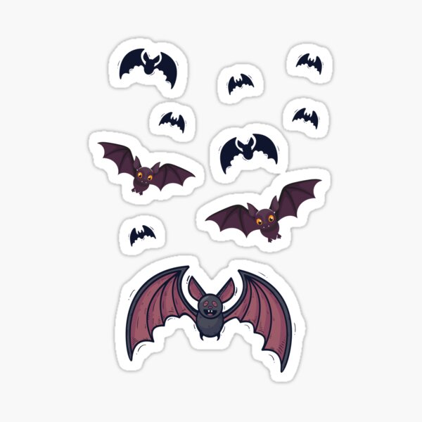 "Bat sticker pack" Sticker by DeikarPOD | Redbubble