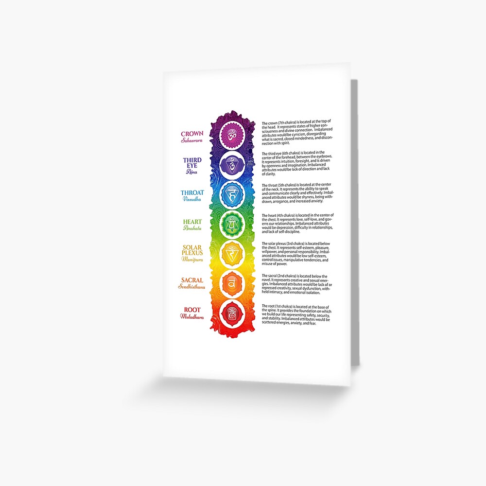 "7 Chakra Chart - 63" Greeting Card by chakraplaza | Redbubble