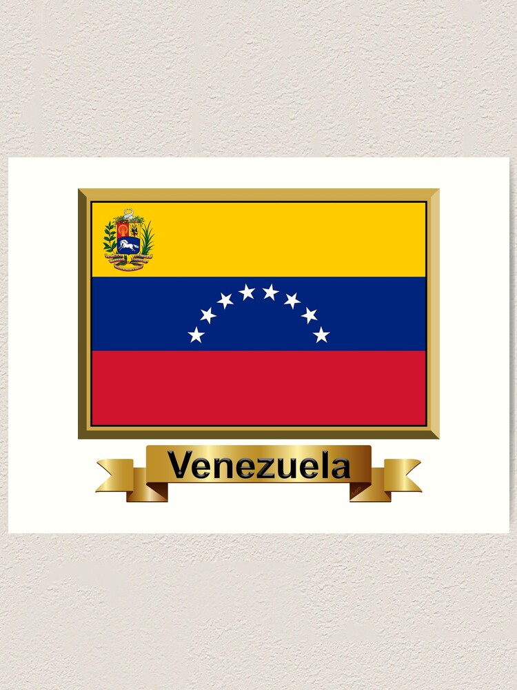 "Venezuela State Flag Gifts, Masks, Stickers & Products (N) " Art Print ...