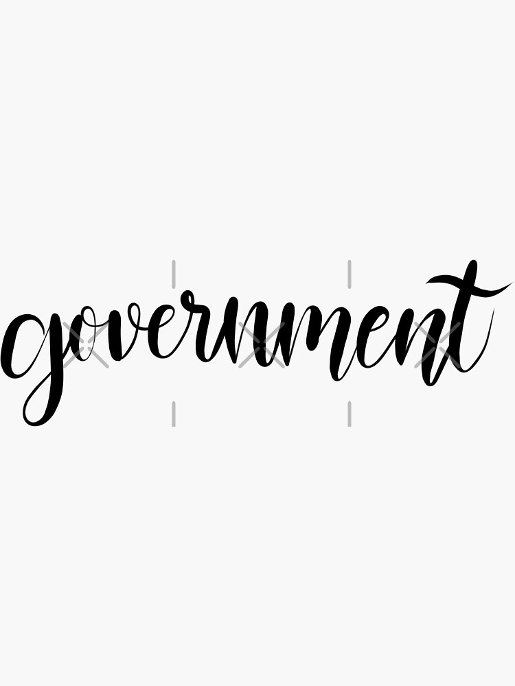 "Government Calligraphy" Sticker for Sale by YitingZarts | Redbubble