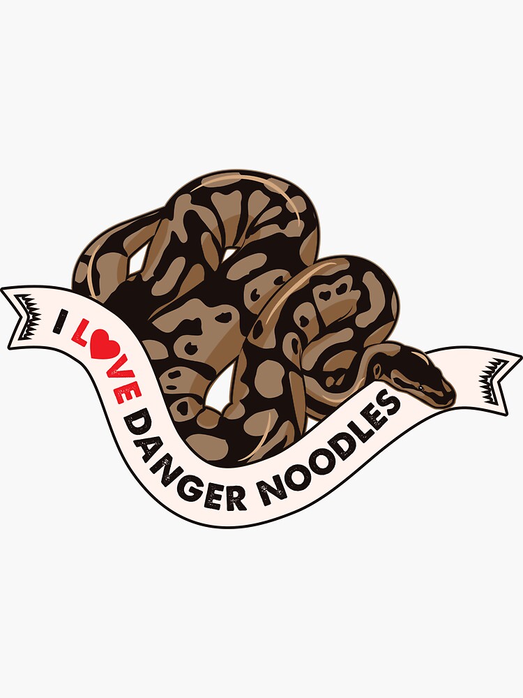 "I Love Danger Noodles" Sticker for Sale by Psitta | Redbubble