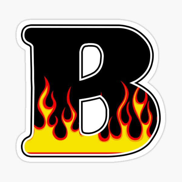 "B Flame Fire Letter" Sticker for Sale by Elhafdaoui | Redbubble